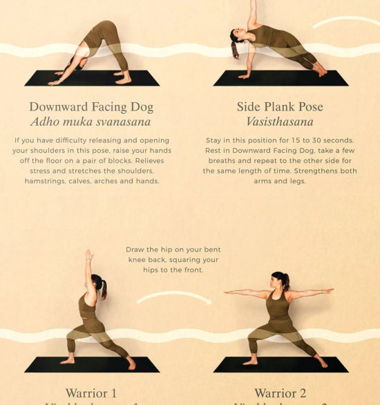 Yoga Flow Poster with 6 Guided Flows for Daily Practice